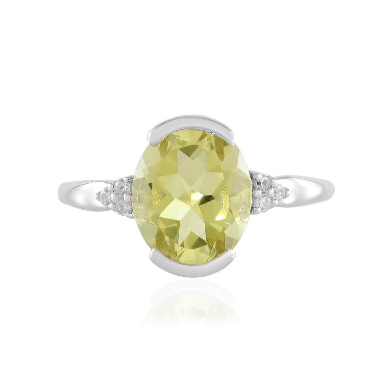 Lime Quartz Sterling Silver Ring