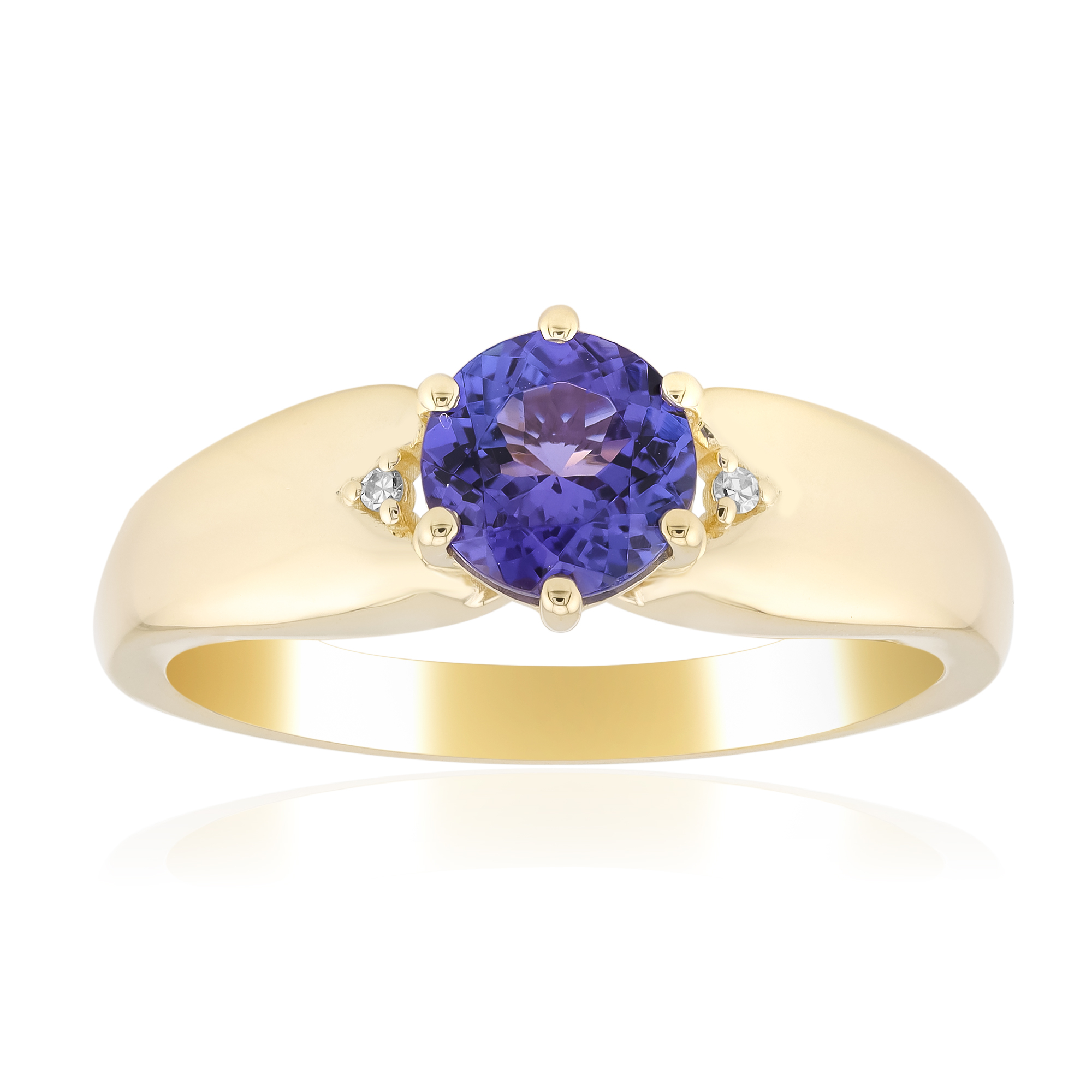 AAA Tanzanite Gold Ring, Tanzania 0.893 ct