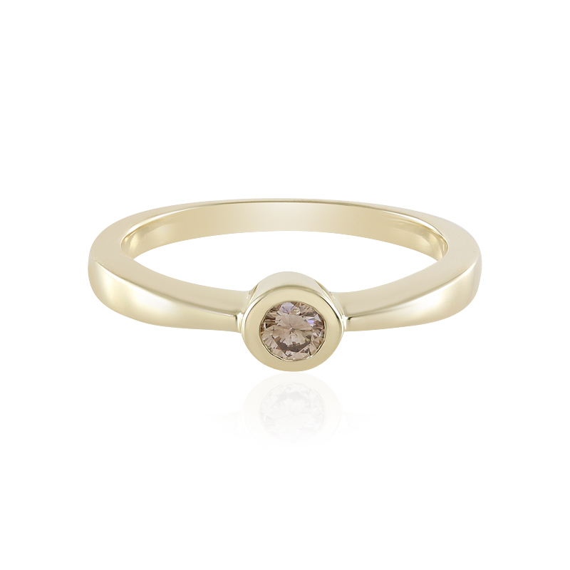 Raffinierter 0,126ct Champagner Diamant 9K Gold Ring