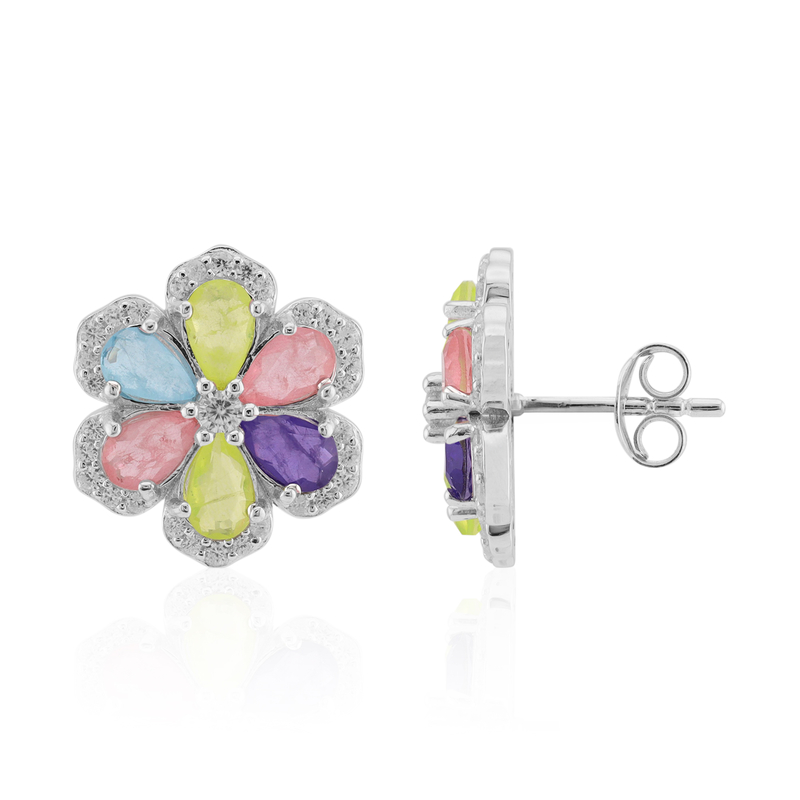 Pastel Quartz Sterling Silver Earrings