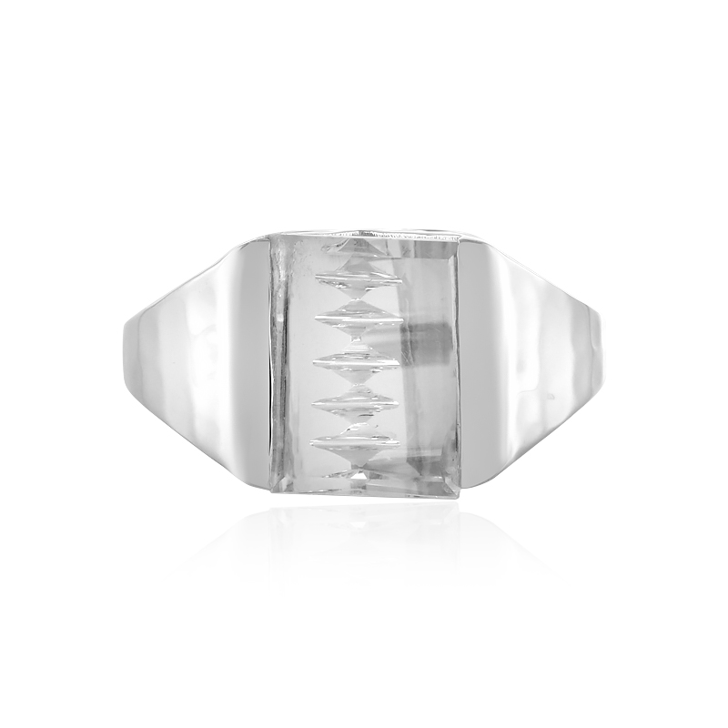Braziliaanse Witte Kwarts 925 Sterling Ring, 4.32ct