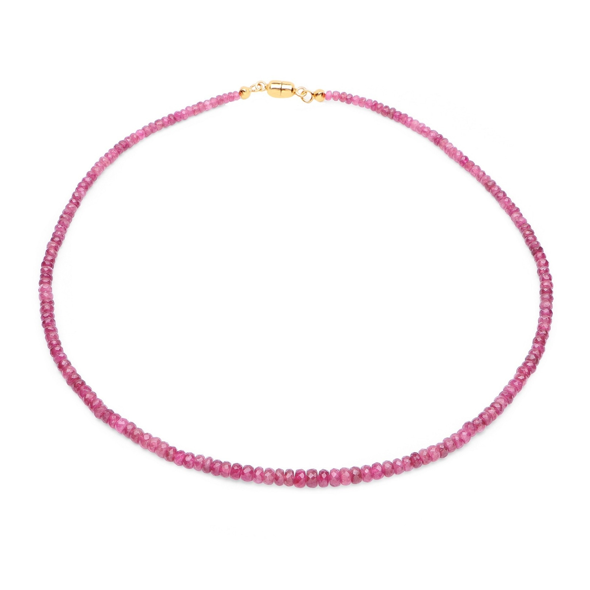 Collana d'oro con tormalina rosa 375, Brasile 67,5 carati