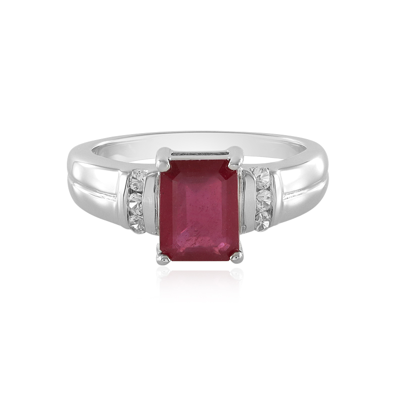 Madagascar Ruby 1.82ct Plated Sterling Silver Ring