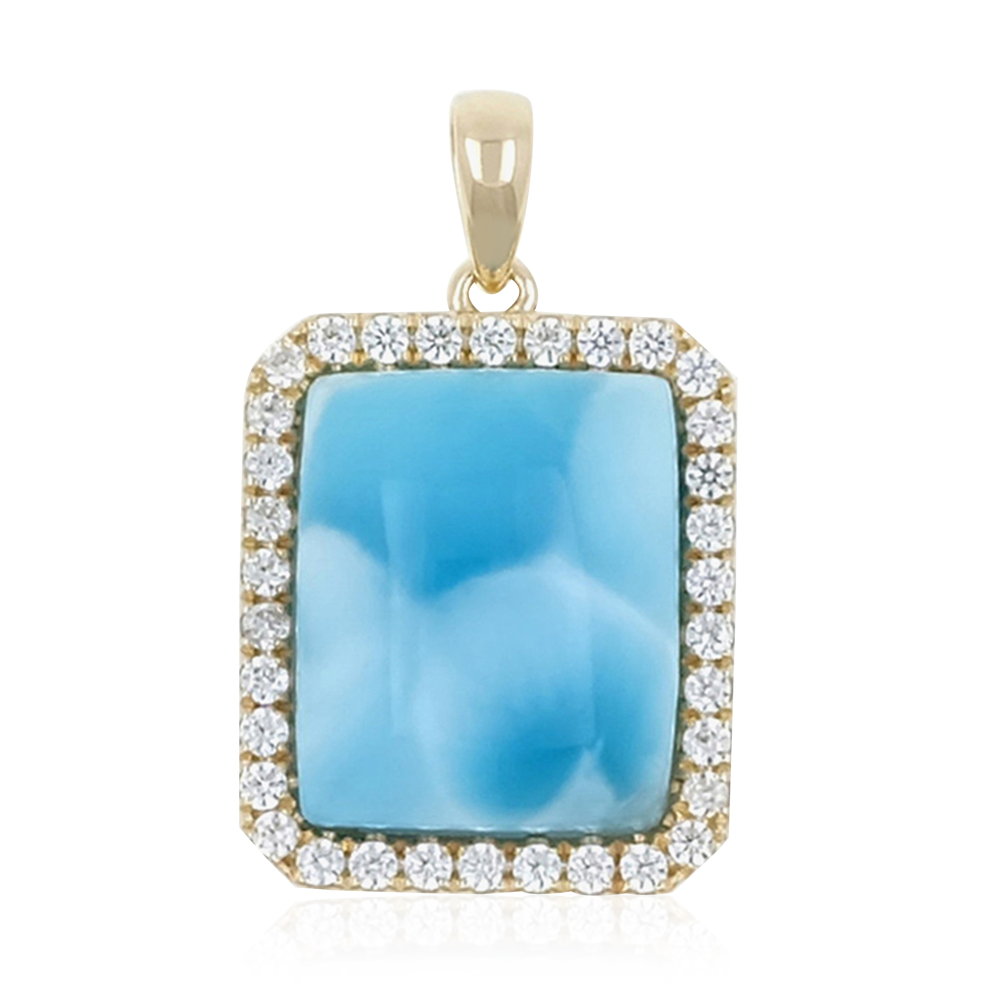 Geraffineerde Larimar Gouden Hanger, Dominicaans 12,5ct