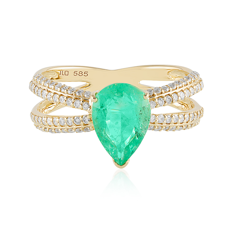 14K Russian Emerald Gold Ring (AMAYANI)-1934RI | Juwelo