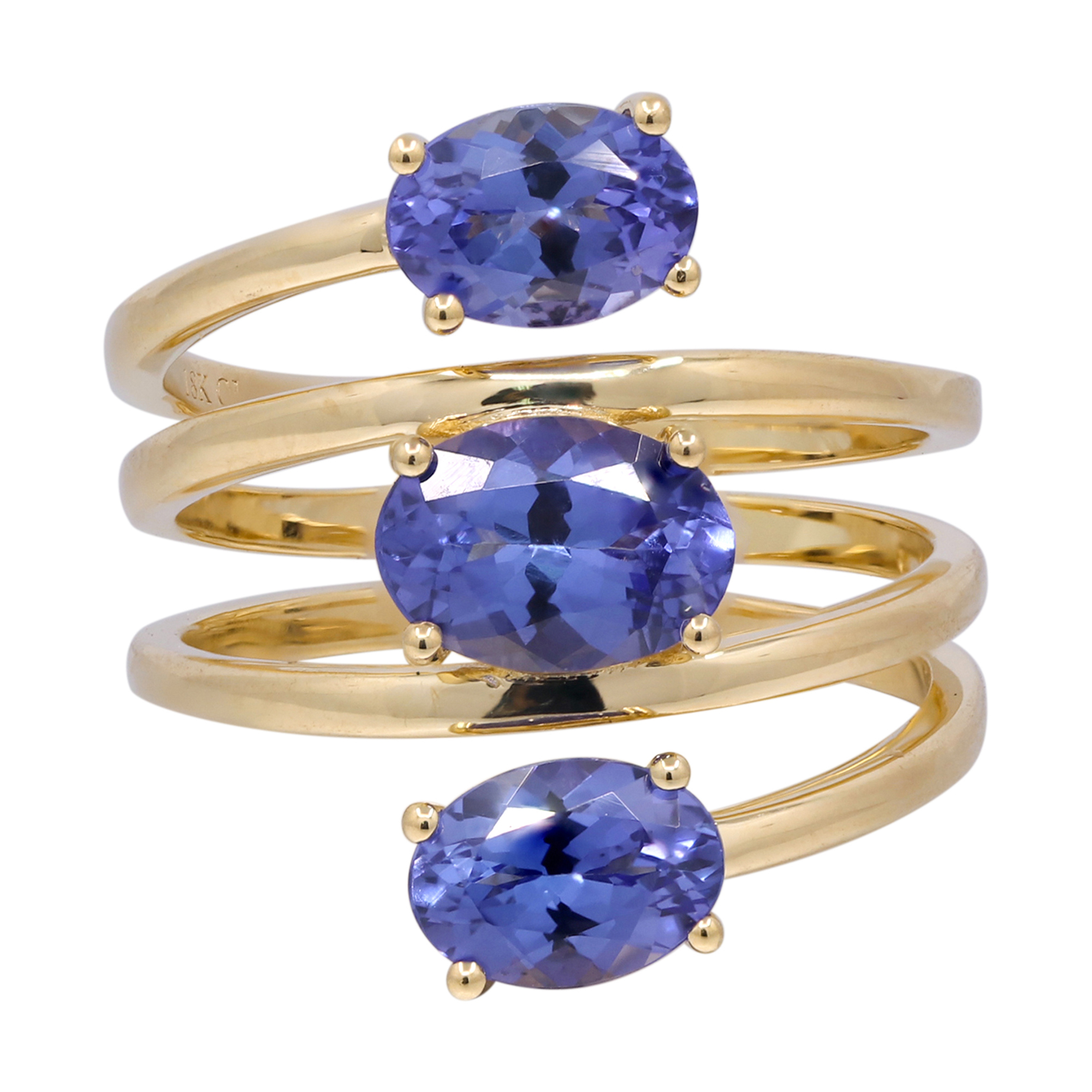 AAA Tansanit Gold Ring, 3,13ct, 585 Gold