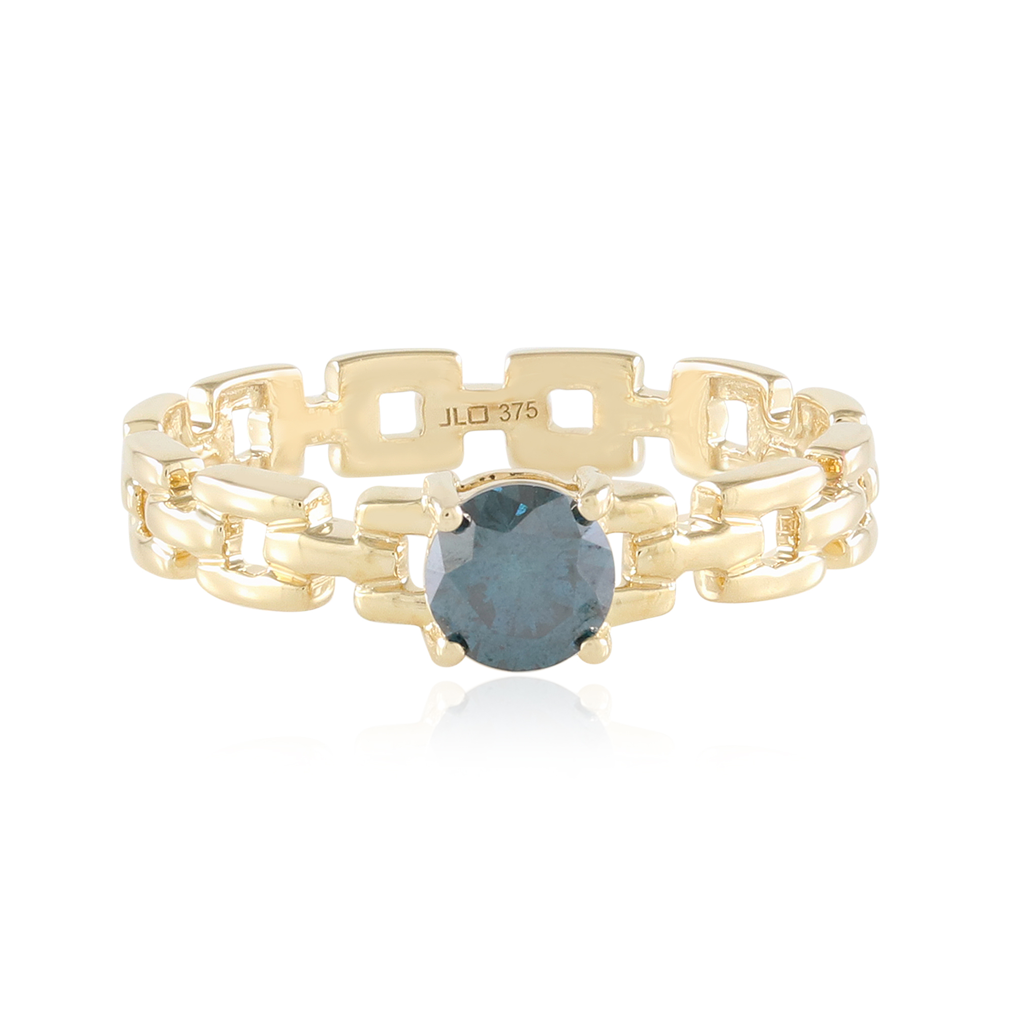 Blauer Diamant 375 Gold Ring, 0,45 Karat