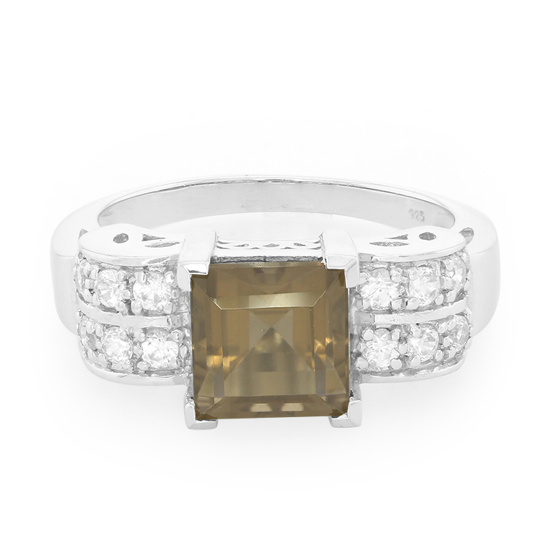 Braziliaanse Rookkwarts 925 zilveren ring, 2,18 ct