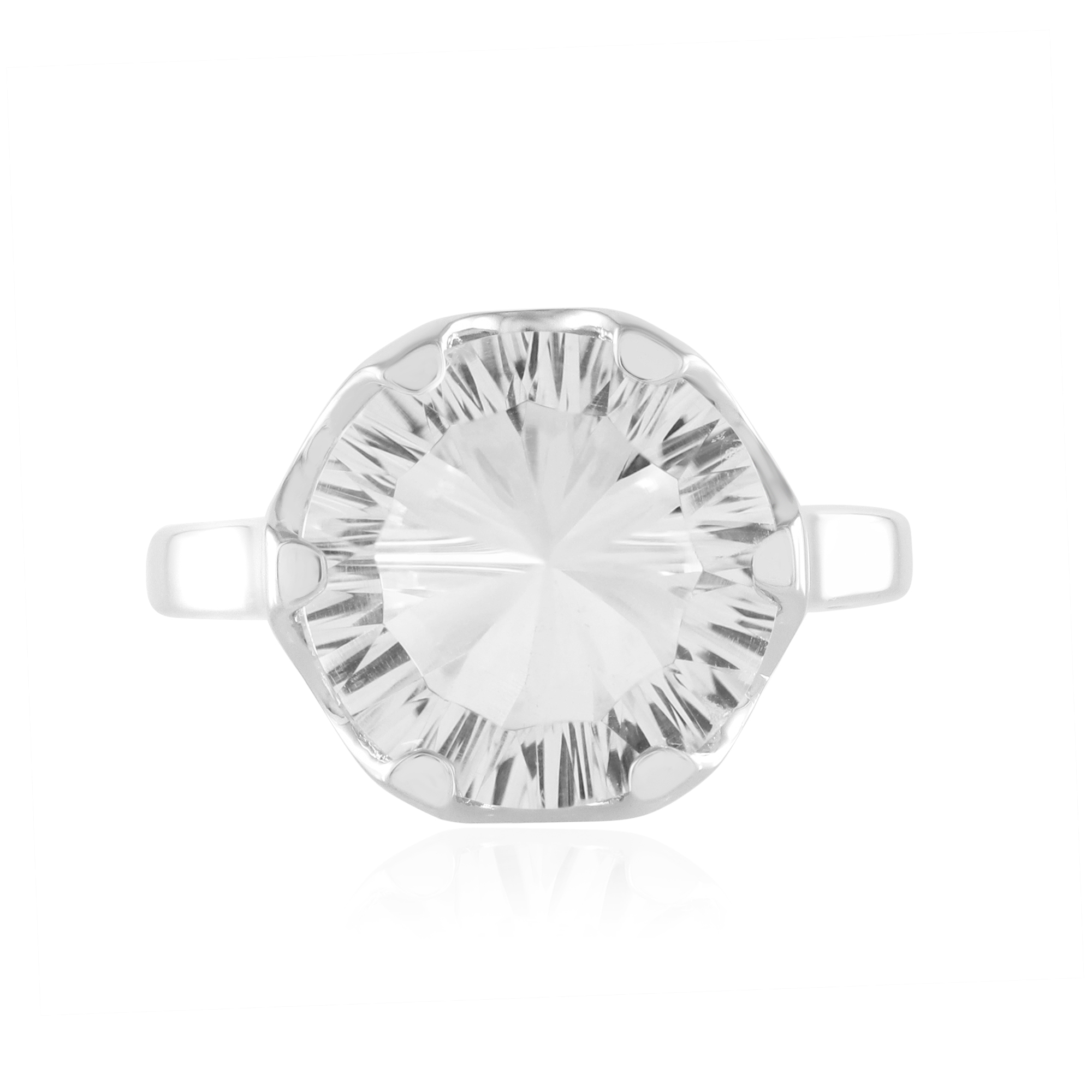 Witte Kwarts Sterling Zilveren Ring, 5.246ct Brazilië