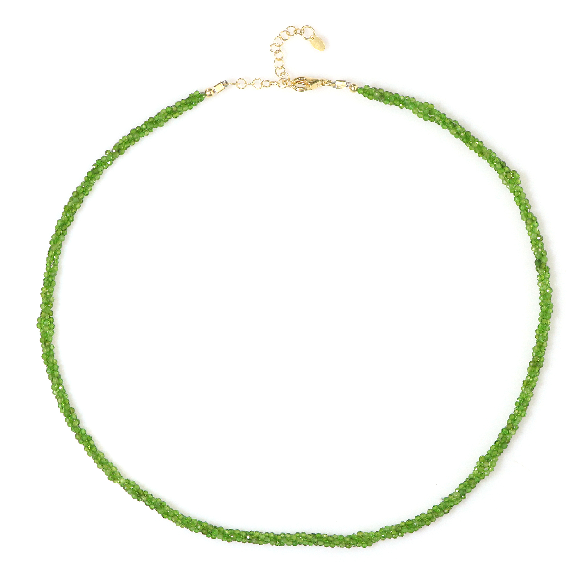 Russische Diopside verguld zilveren ketting