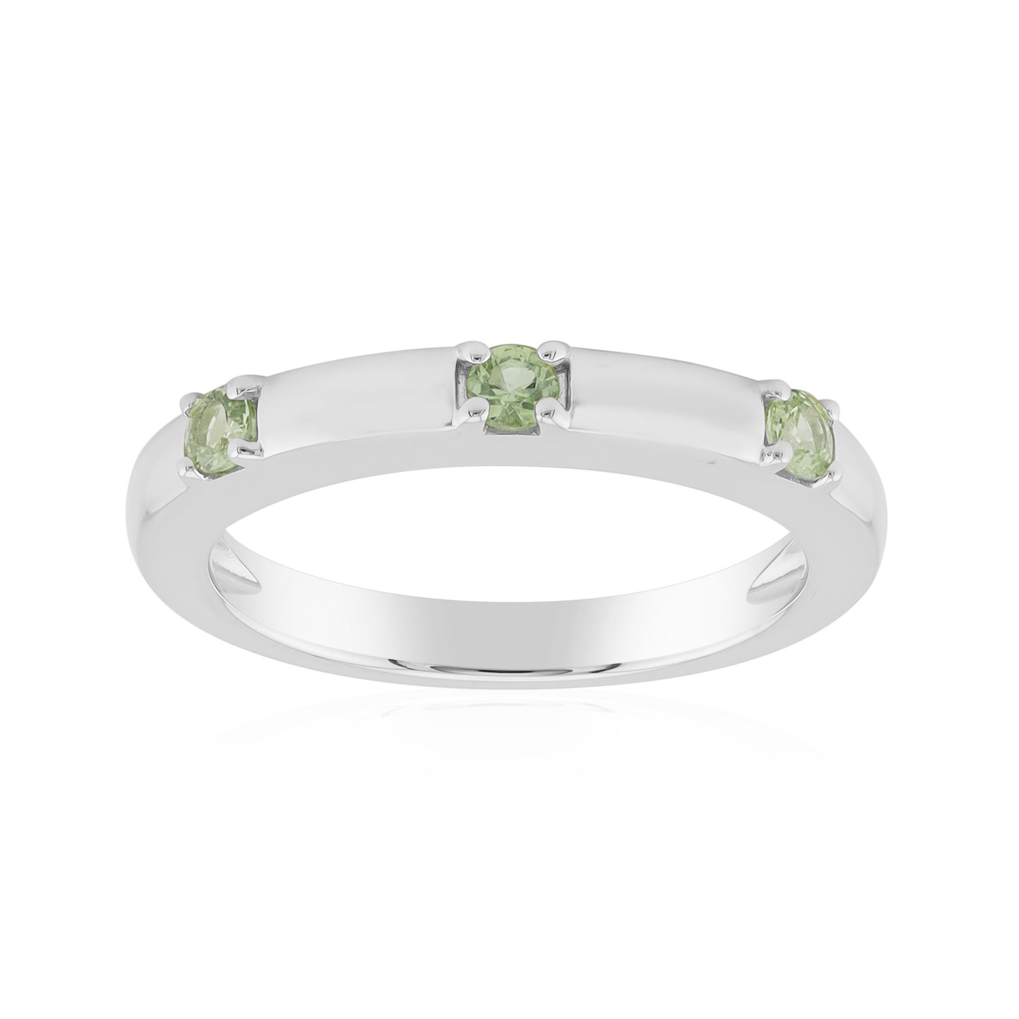Groene Tulear Saffier Zilveren Ring