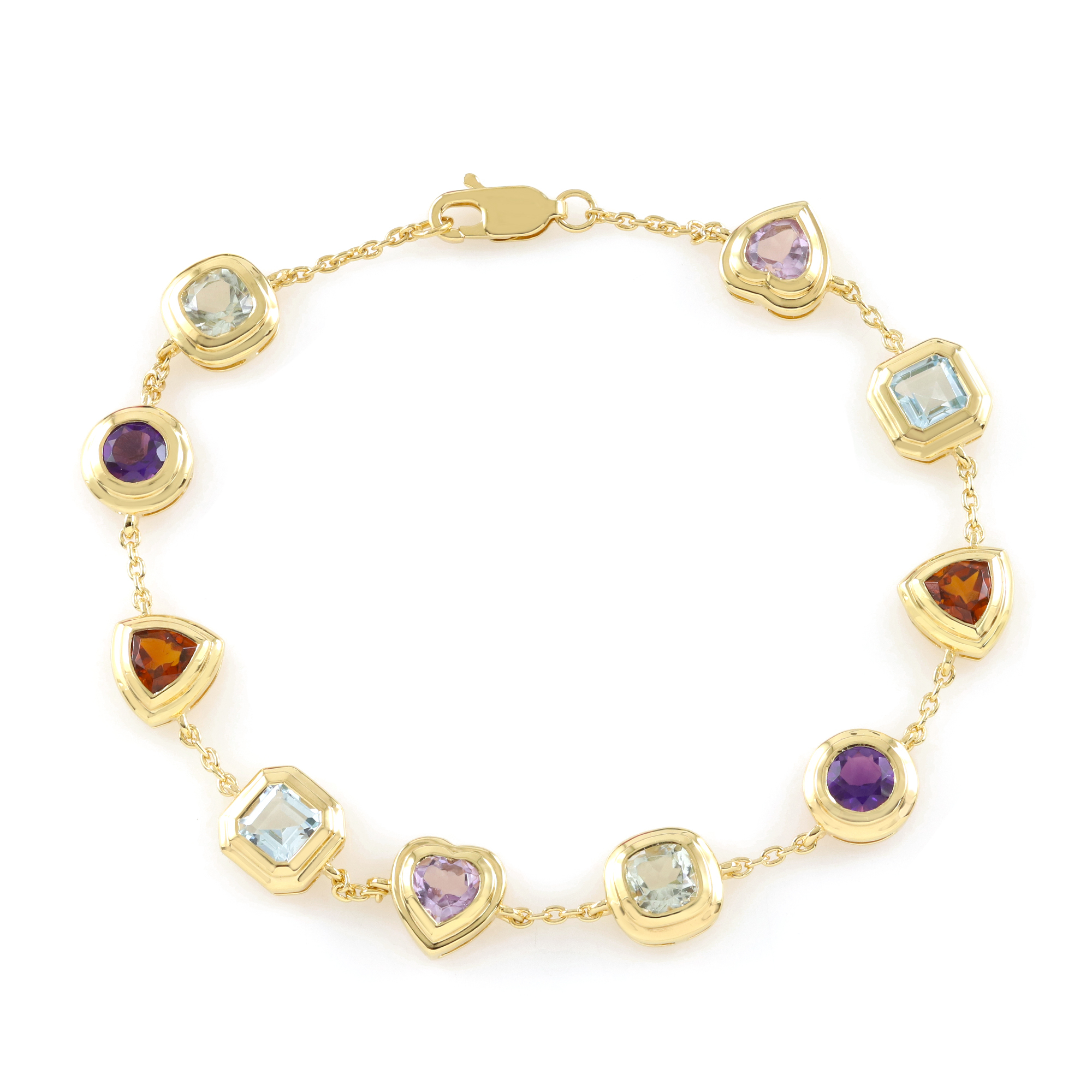 Kleurrijke Gem Sterling Zilveren Armband