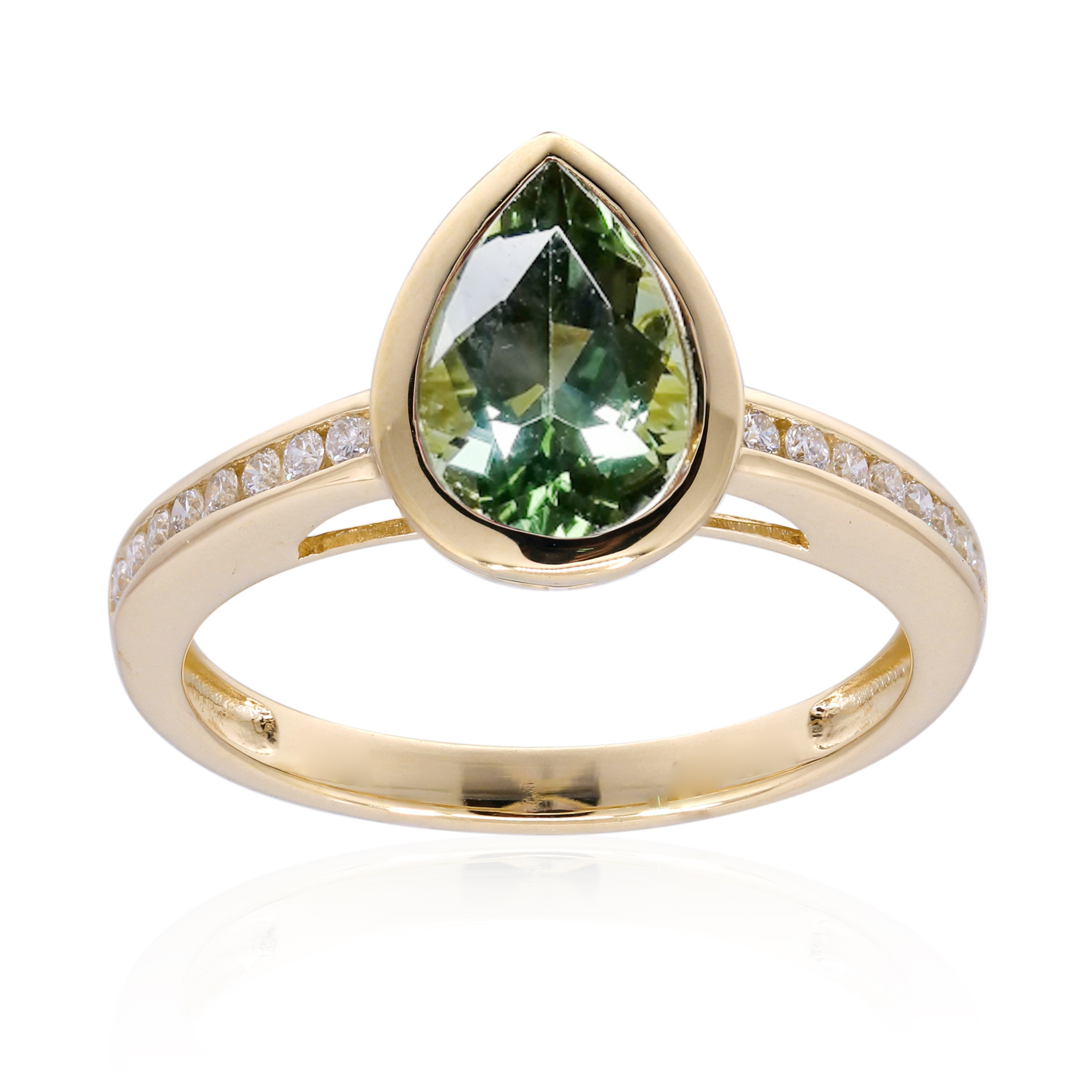 Gouden ring met neon toermalijn, Kongo 2.08ct