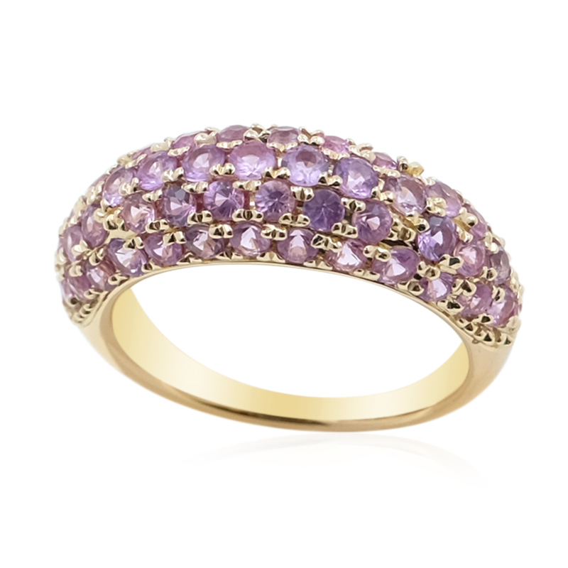 Unerhitzter Ceylon Purple Sapphire 9K Gold Ring, 1,94ct