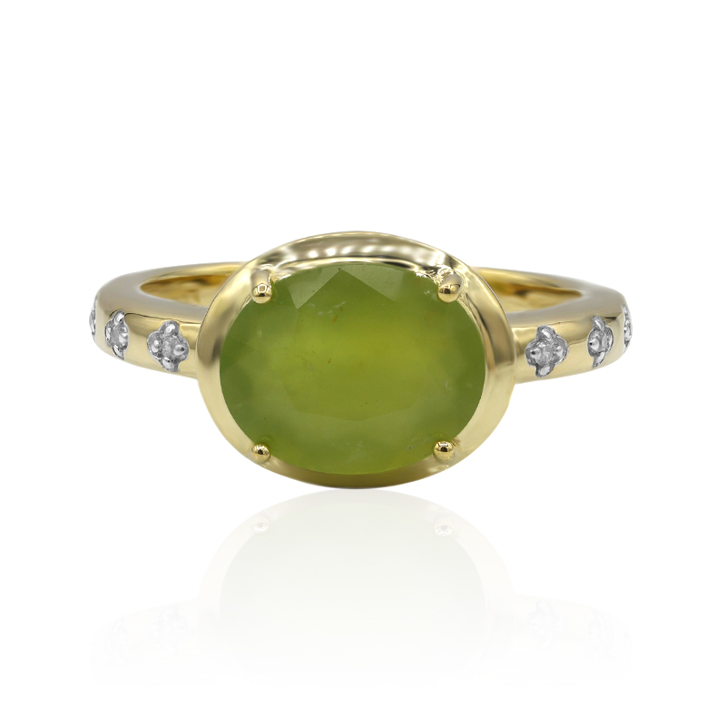 Brasilianischer Grüner Opal-Goldring (Tenner Diniz)-8224IQ | Juwelo Schmuck