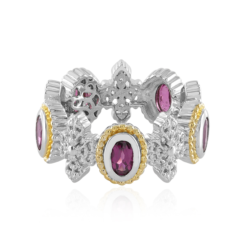 Chique Rhodoliet Accent Zilveren Ring, Dallas Prince