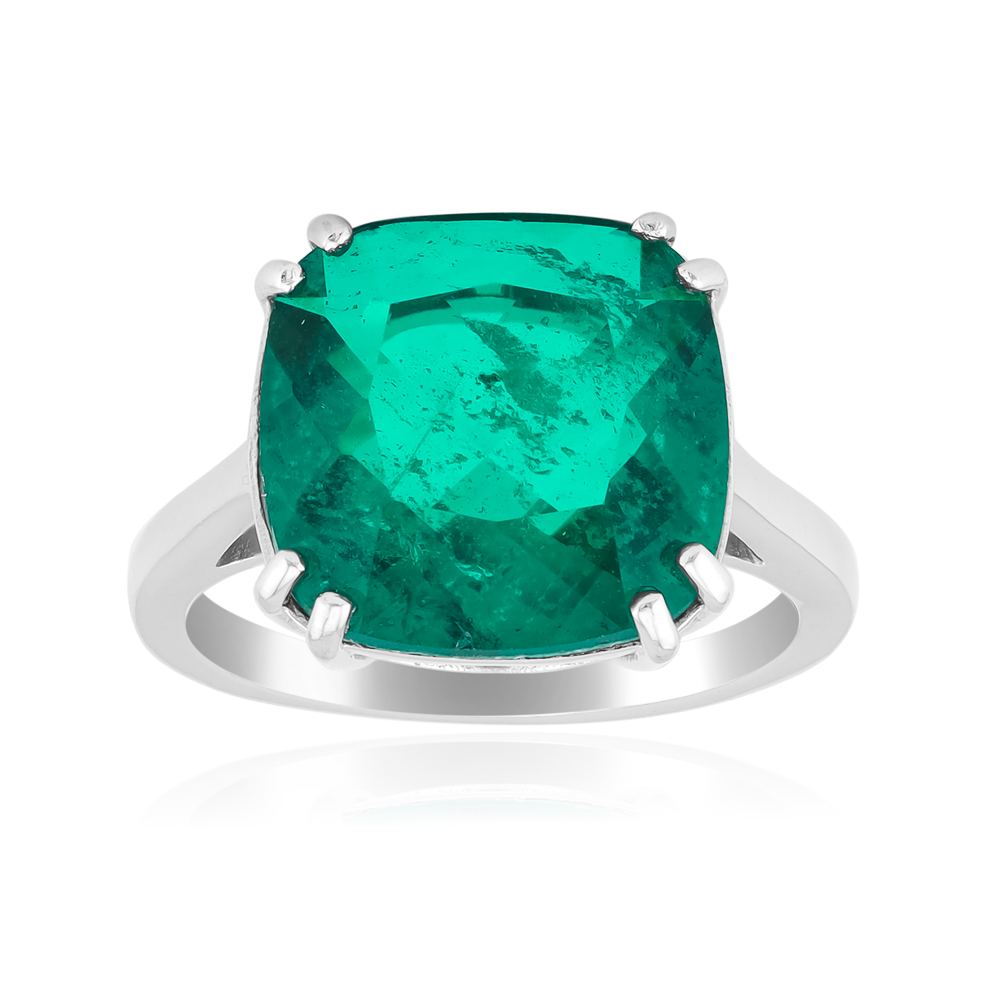 Groene Kwarts Sterling Zilveren Ring 4.455ct