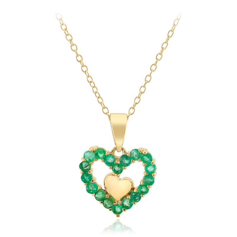 Brasilianischer Smaragd Vergoldetes Silber Collier