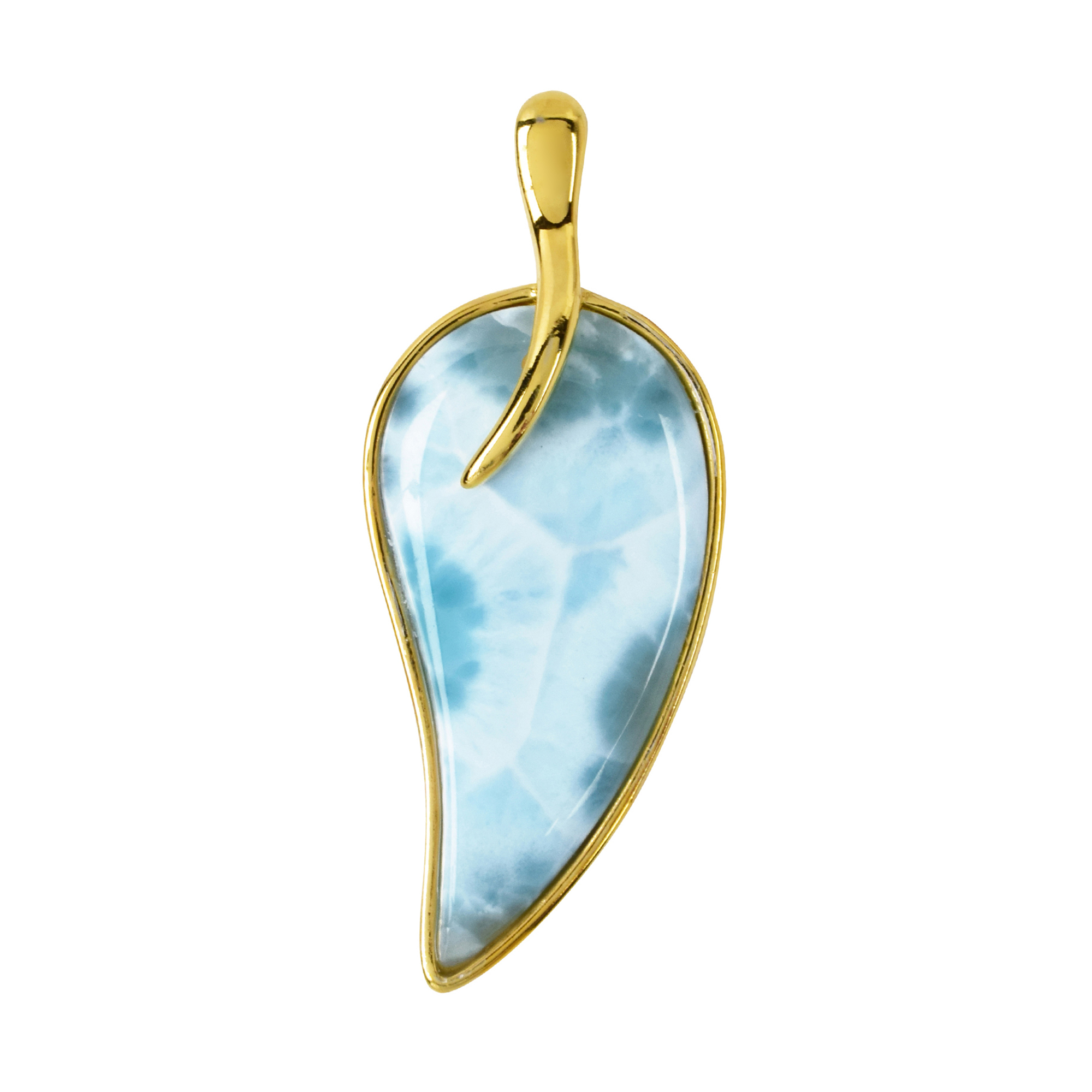 Larimar Verguld Zilveren Hanger, Dominicaans 7 ct