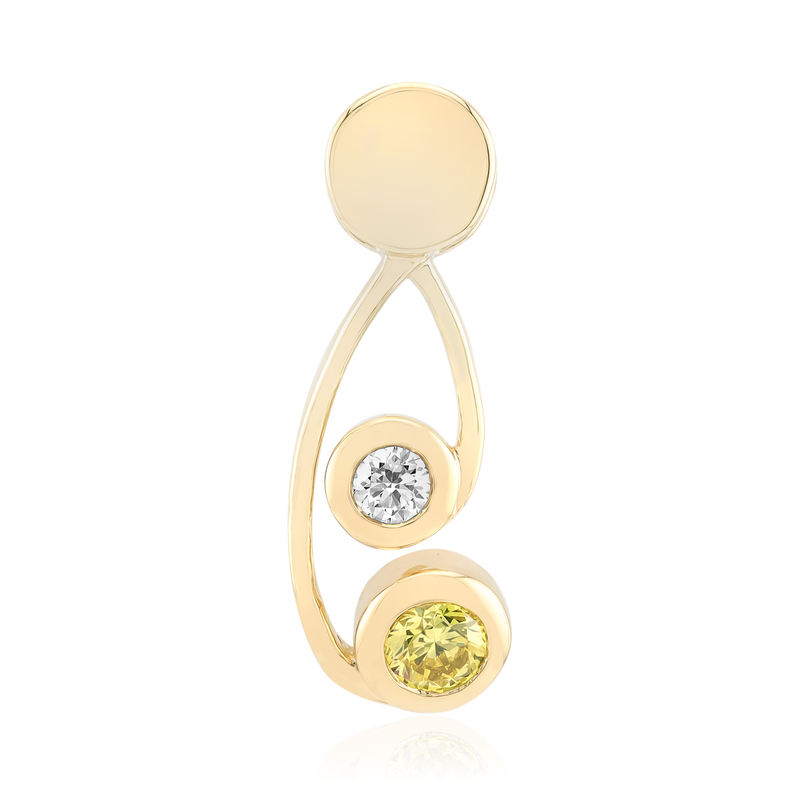 Gelbdiamant 375 Gold-Anhänger, 0,245 ct