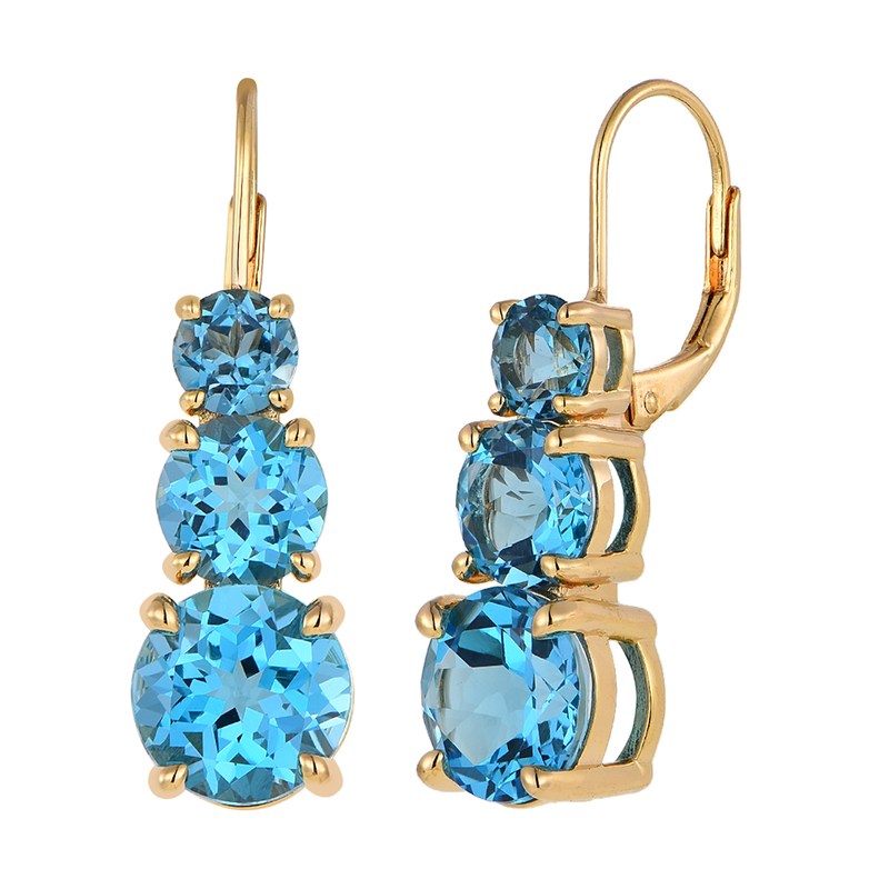 Orecchini in argento placcato oro Marambaia Topaz