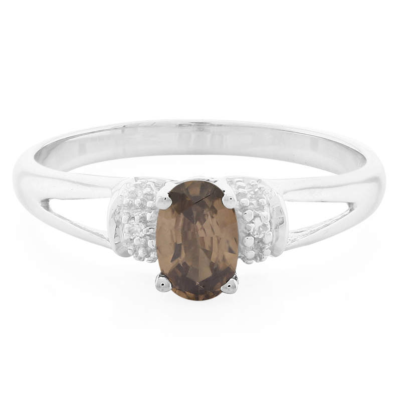 Tanzanian Cinnamon Zircon 925 Silver Ring, 0.72ct