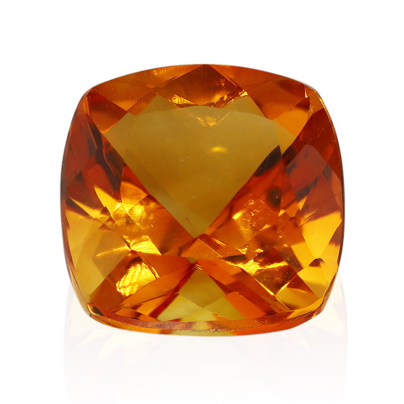 Strahlender brasilianischer Mandarin-Citrin 6,65 ct im Kissenschliff