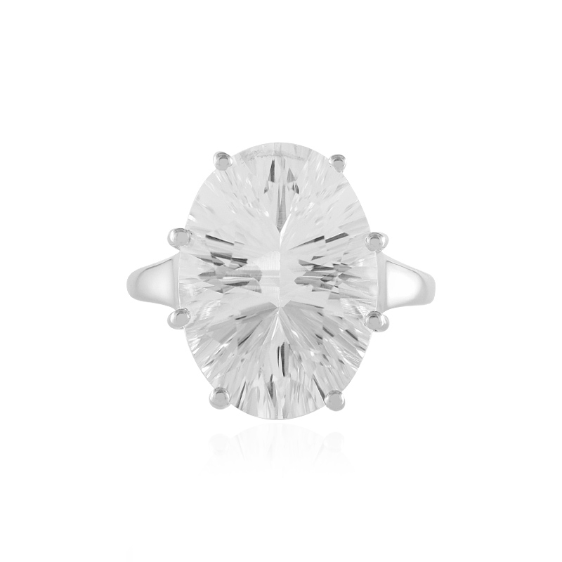 Brasilianischer Weißer Quarz Silber Ring