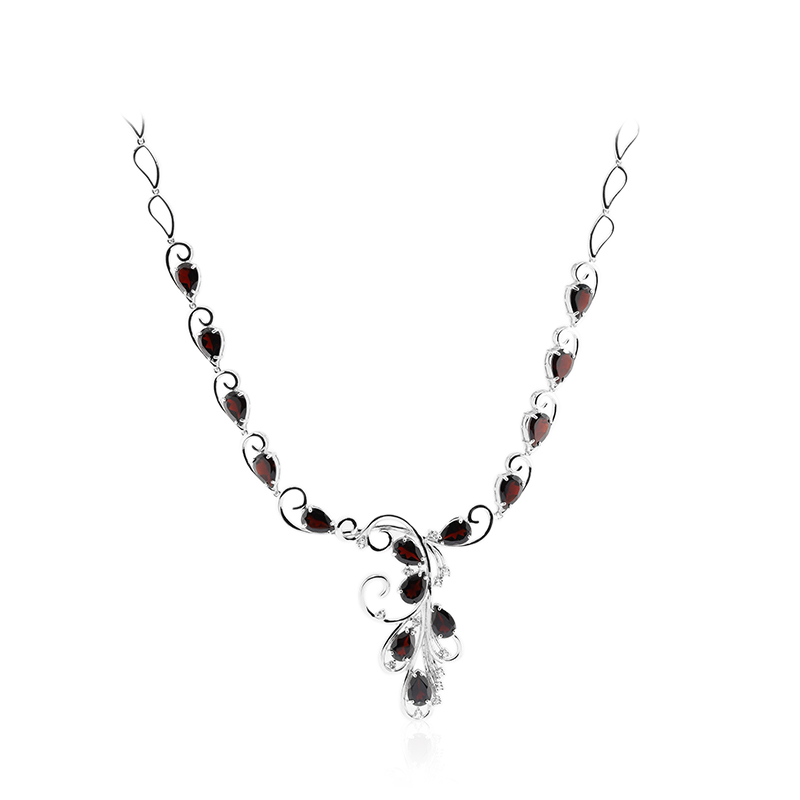 Granat & Topas Sterling Silber Halskette