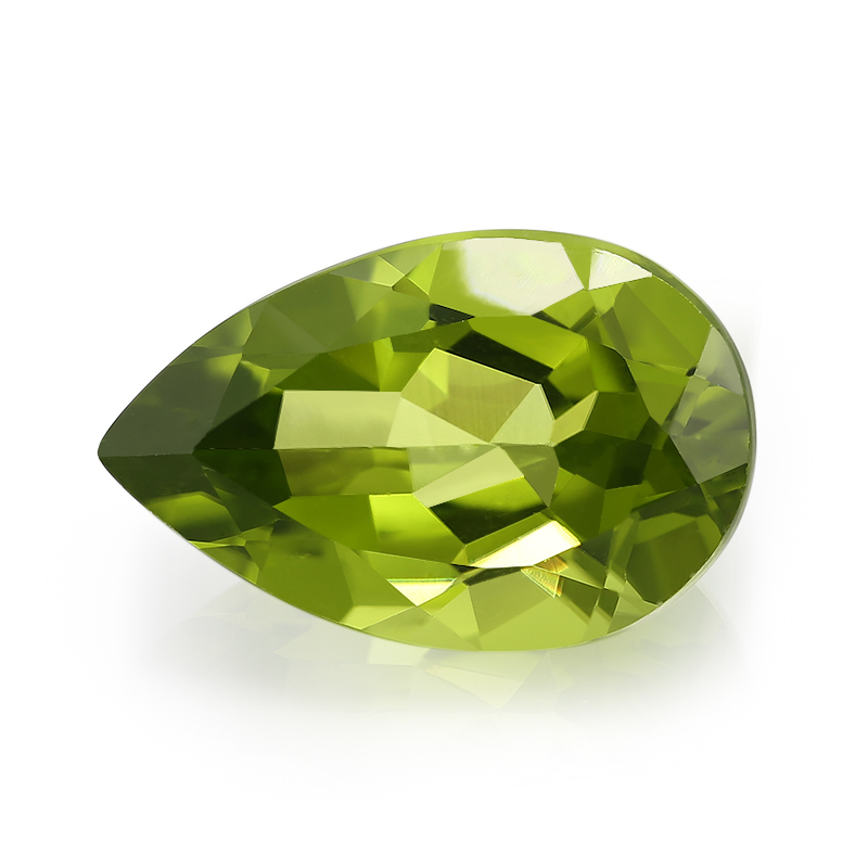 Vivid 8.94ct Kashmir Peridot, Teardrop Cut, Pakistan Origin
