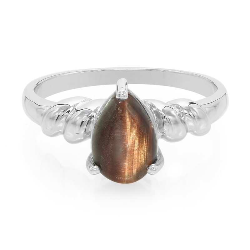 Mexican Red Tigers Eye Silver Ring 6855
