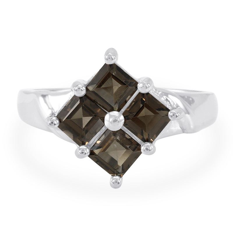 Ring van Rookkwarts Zilver, Brazilië, 1.21ct