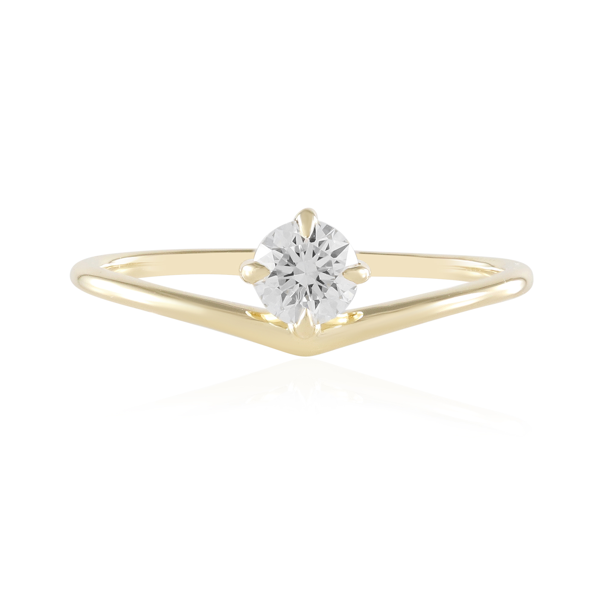 Runder Diamant 375 Gold Ring, 0,323 ct