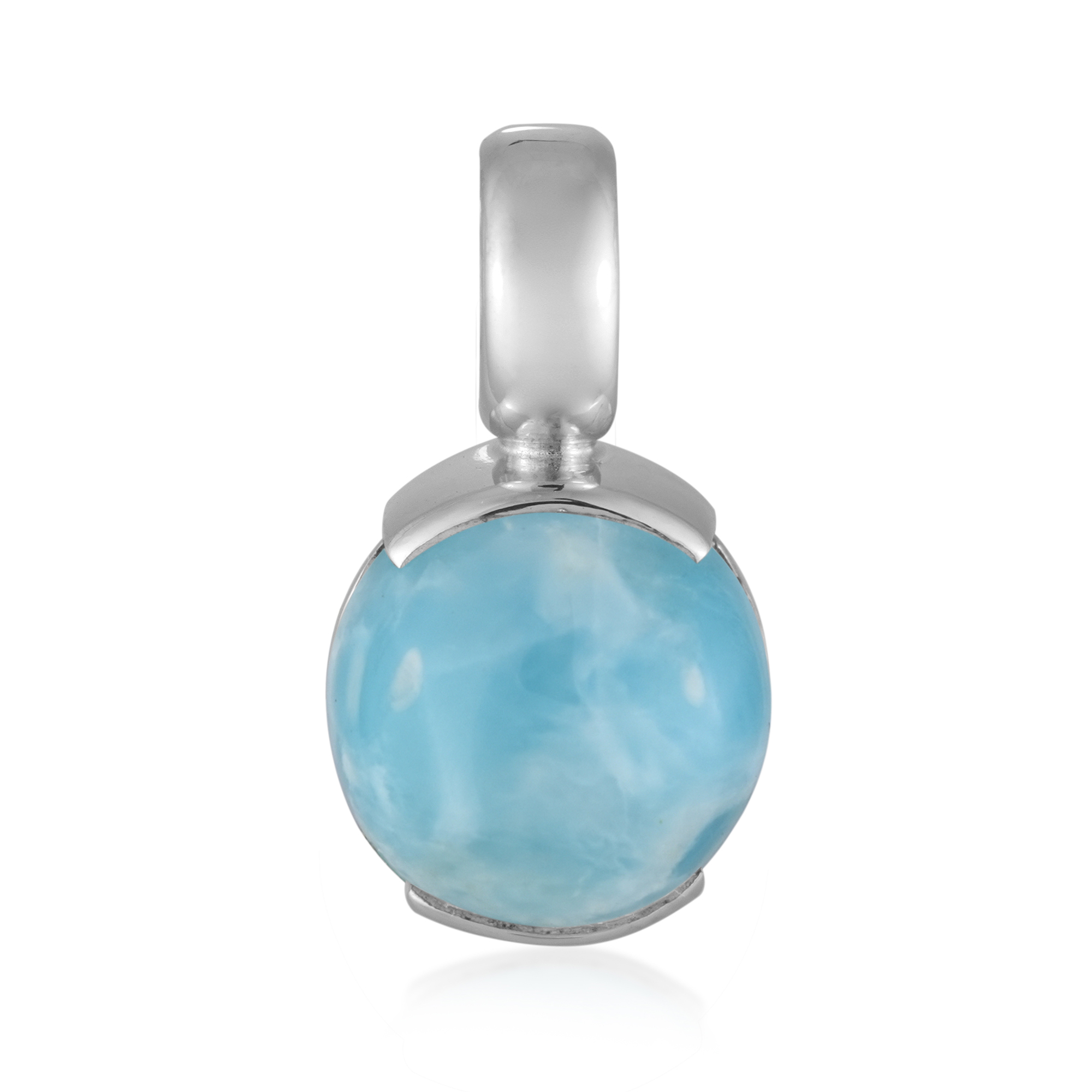 Dominicaanse Larimar Rhodium Zilveren Hanger