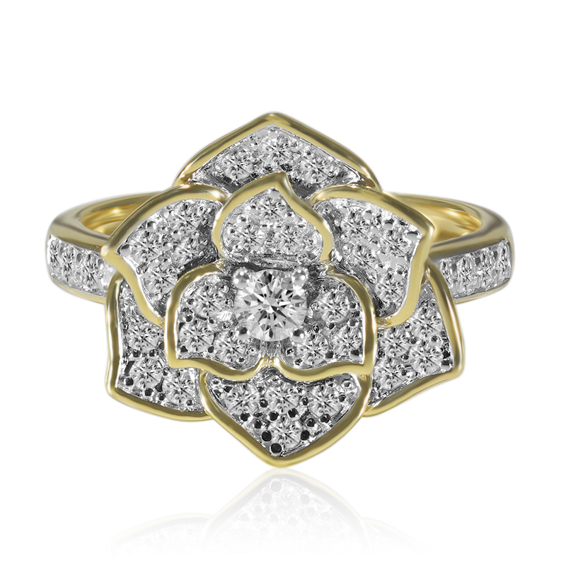 Schicker 0,55ct Diamant 9K Gold Ring, 3,96g