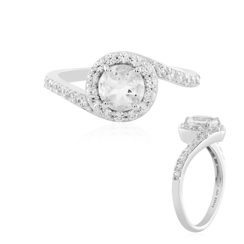 Brazilian Petalite & Cambodian Zircon Silver Ring, 1.13ct