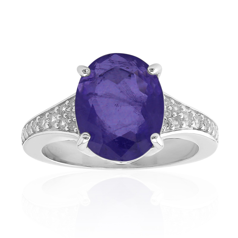 Anello in argento 925 con quarzo viola brasiliano, 2,61 carati