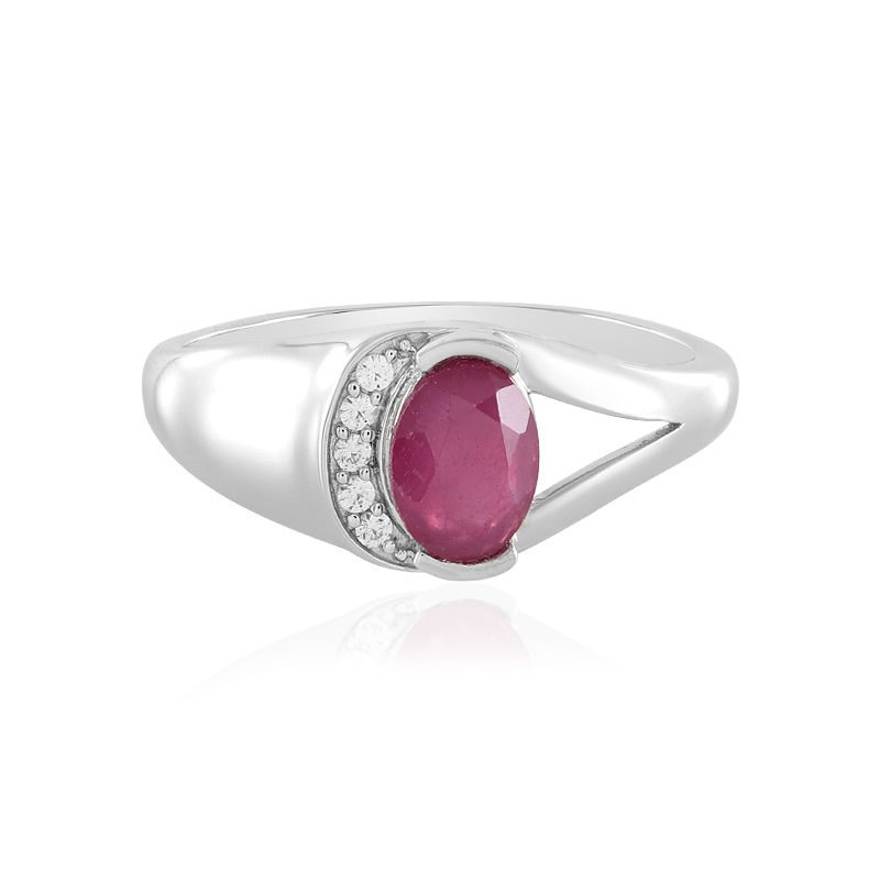 Platinum-Plated Madagascar Ruby Ring, 1.66 ct
