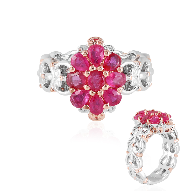 Chique Tanzaniaanse Robijn Sterling Zilver Ring, 1.458ct TW