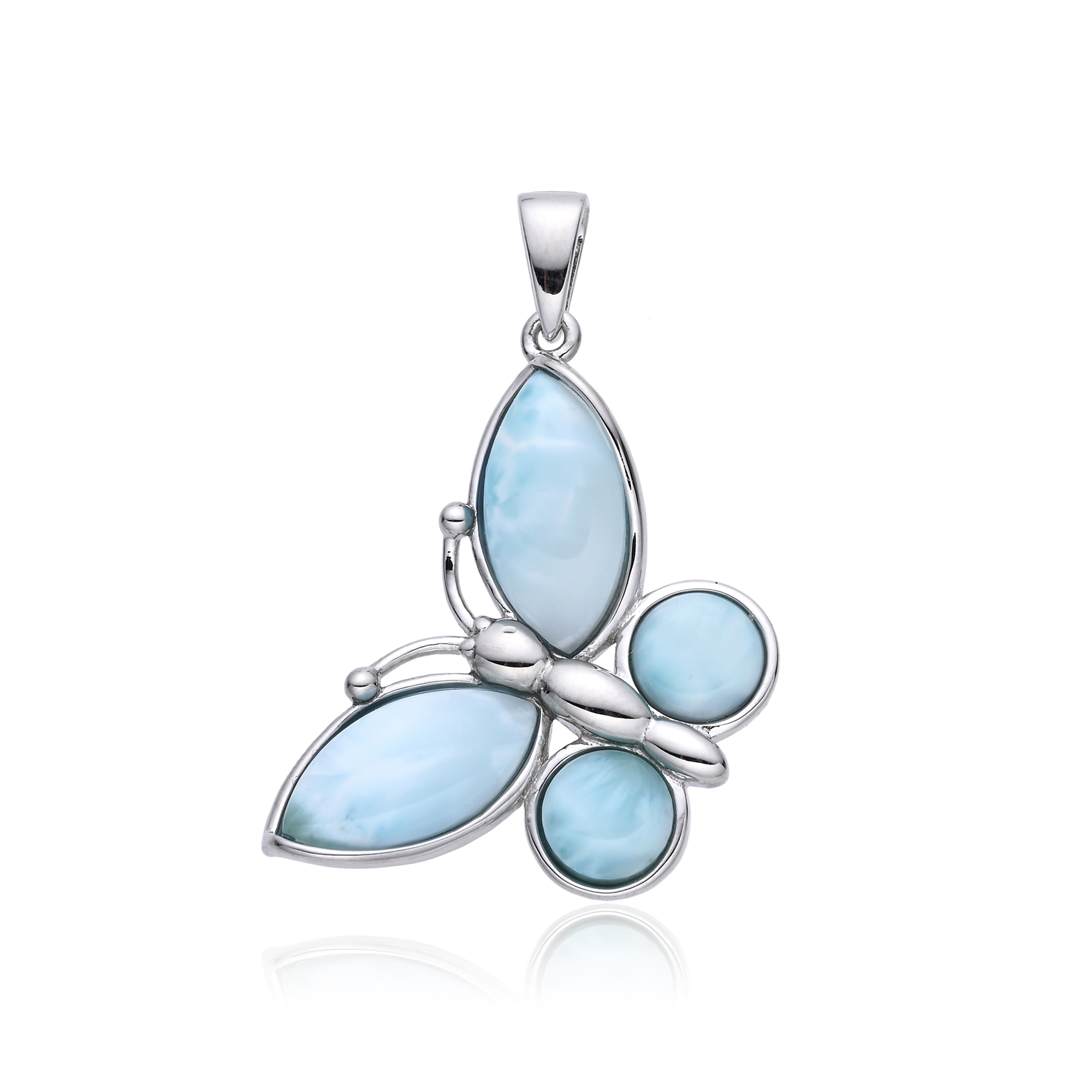 Larimar Sterling Zilveren Vlinder Hanger