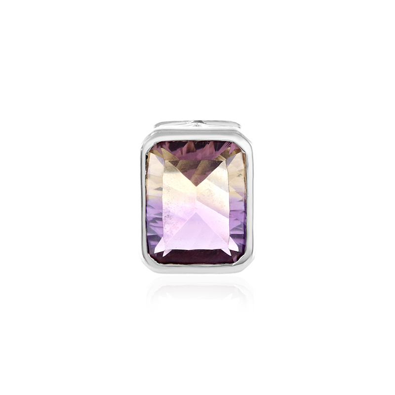 Bi-Color Ametrin Silber Anhänger, Modern Style
