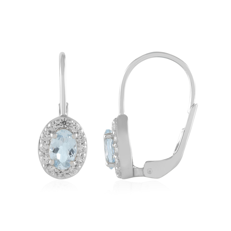 Silber Ohrringe Mit Aquamarin