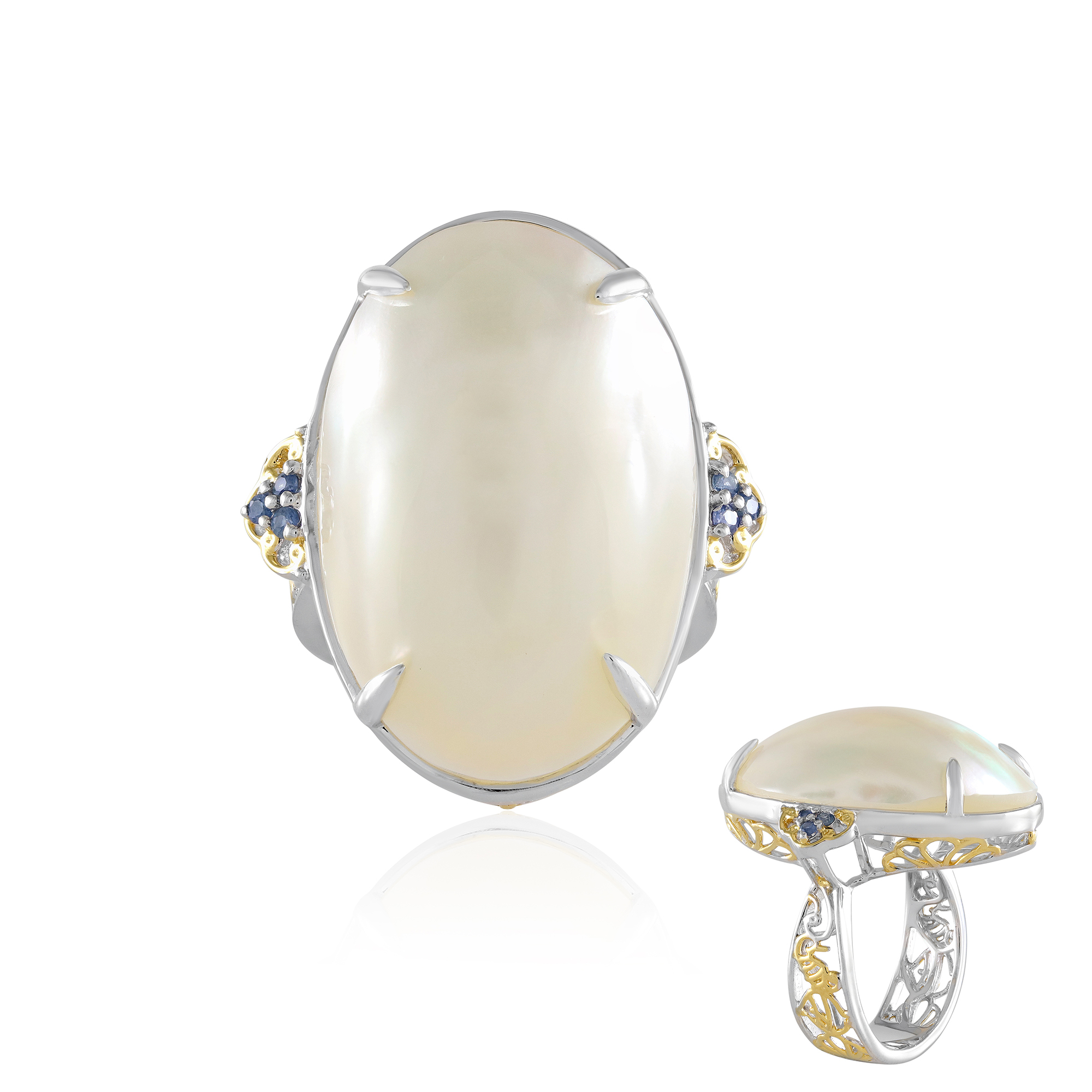 White Mabe Pearl Silver Ring, China