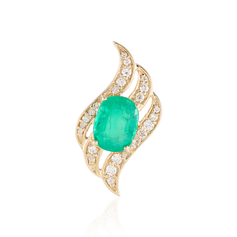 14K Russian Emerald Gold Pendant (AMAYANI)-5169EV | Juwelo