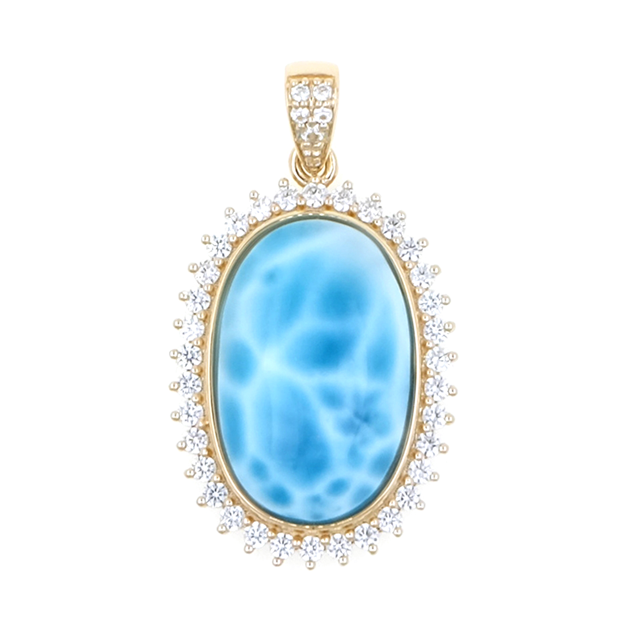 Larimar Geelgouden hanger, 19.03ct uit Dominicaans