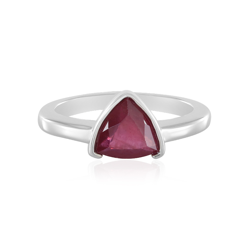 Chique Madagaskar Robijn Platina Verguld Zilver Ring, 1.468 ct