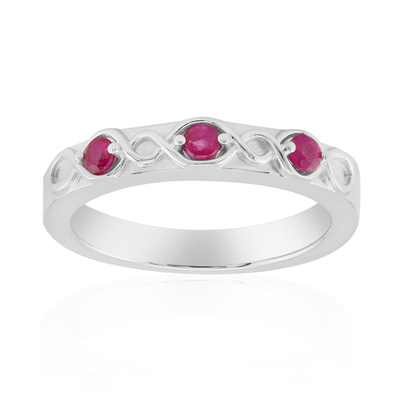 Ring van Sterling Zilver met Birma Robijn