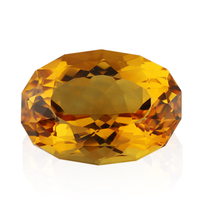 Brasilianischer 24,3ct Oval Mandarin-Citrin im Fancy-Schliff