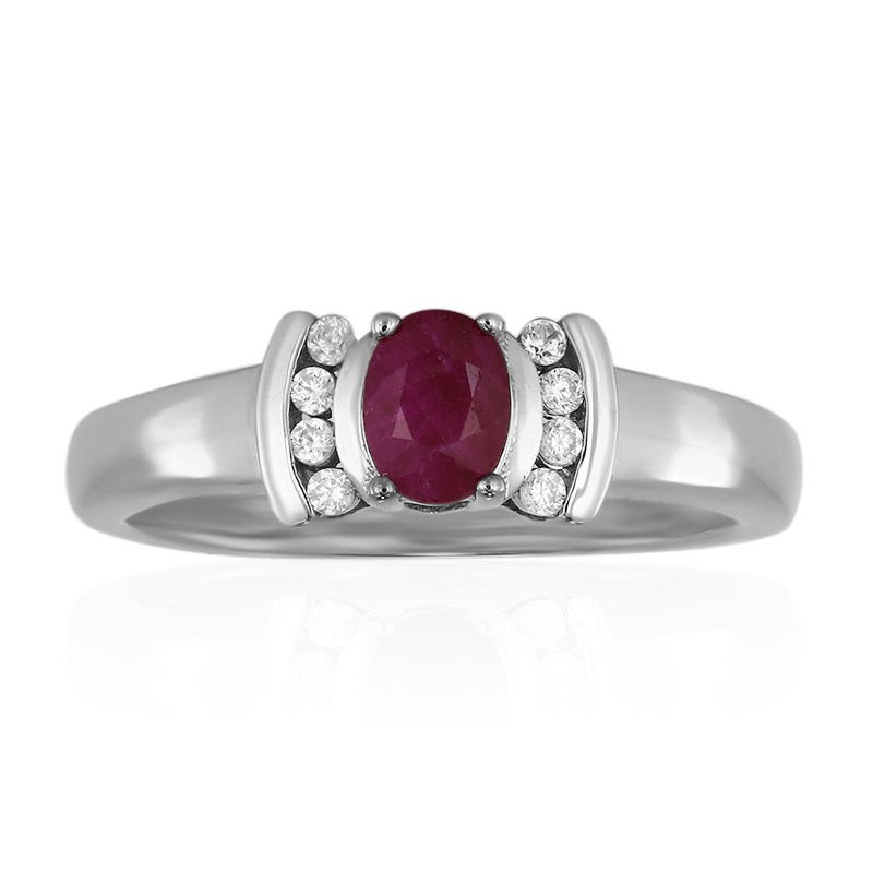 Kenyan Ruby & Tanzanian Zircon Silver Ring, 0.493ct