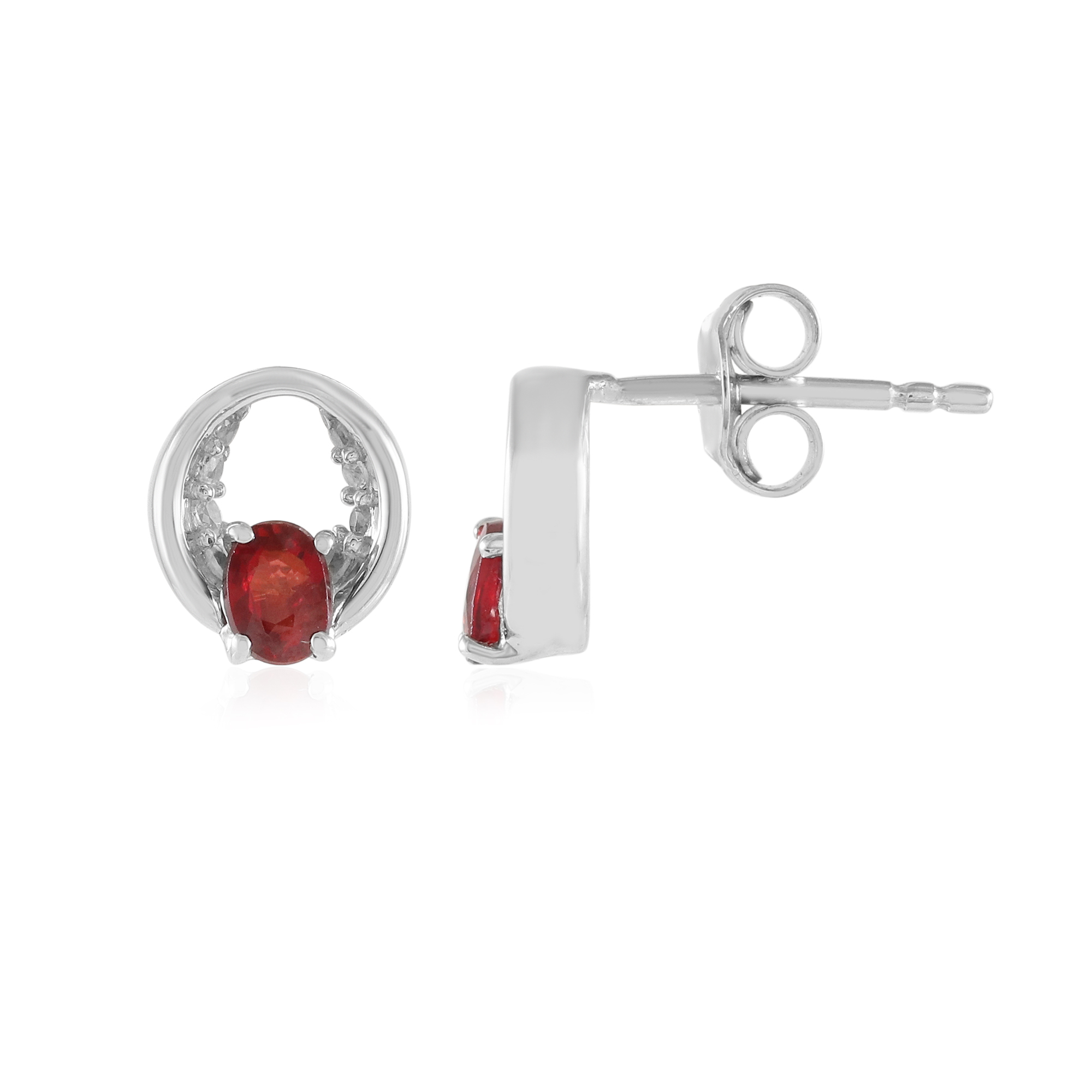 Tanzanian Ruby Silver Earrings